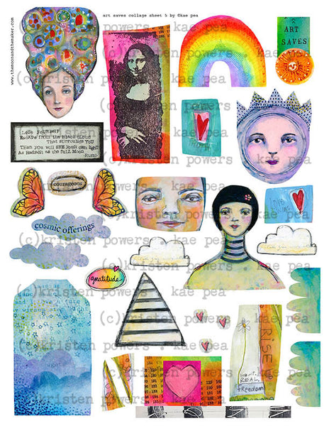 Art Saves *Digital Download* | Print, Collage & Create Paper by Kae Pe ...
