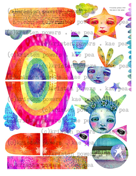 Double Rainbow | Print, Collage & Create Paper by Kae Pea – The Moon ...